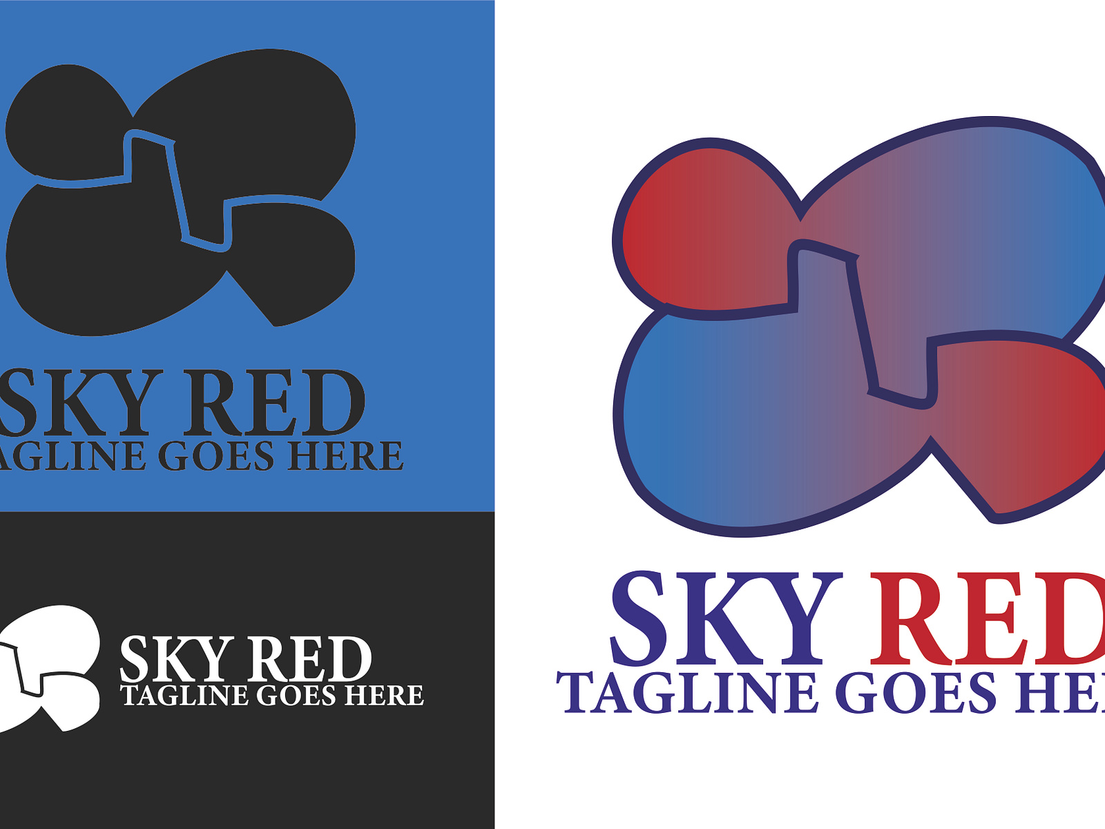 sky red name logo design by Breezy Borders on Dribbble