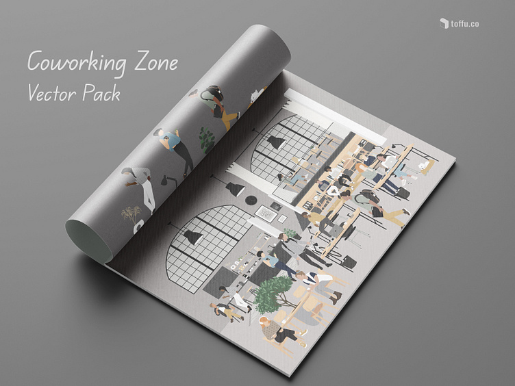 Coworking Themed Vectors by Toffu Co on Dribbble