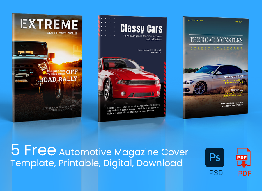 Download 5 Free PSD Automotive Magazine Cover Template Printable by ...