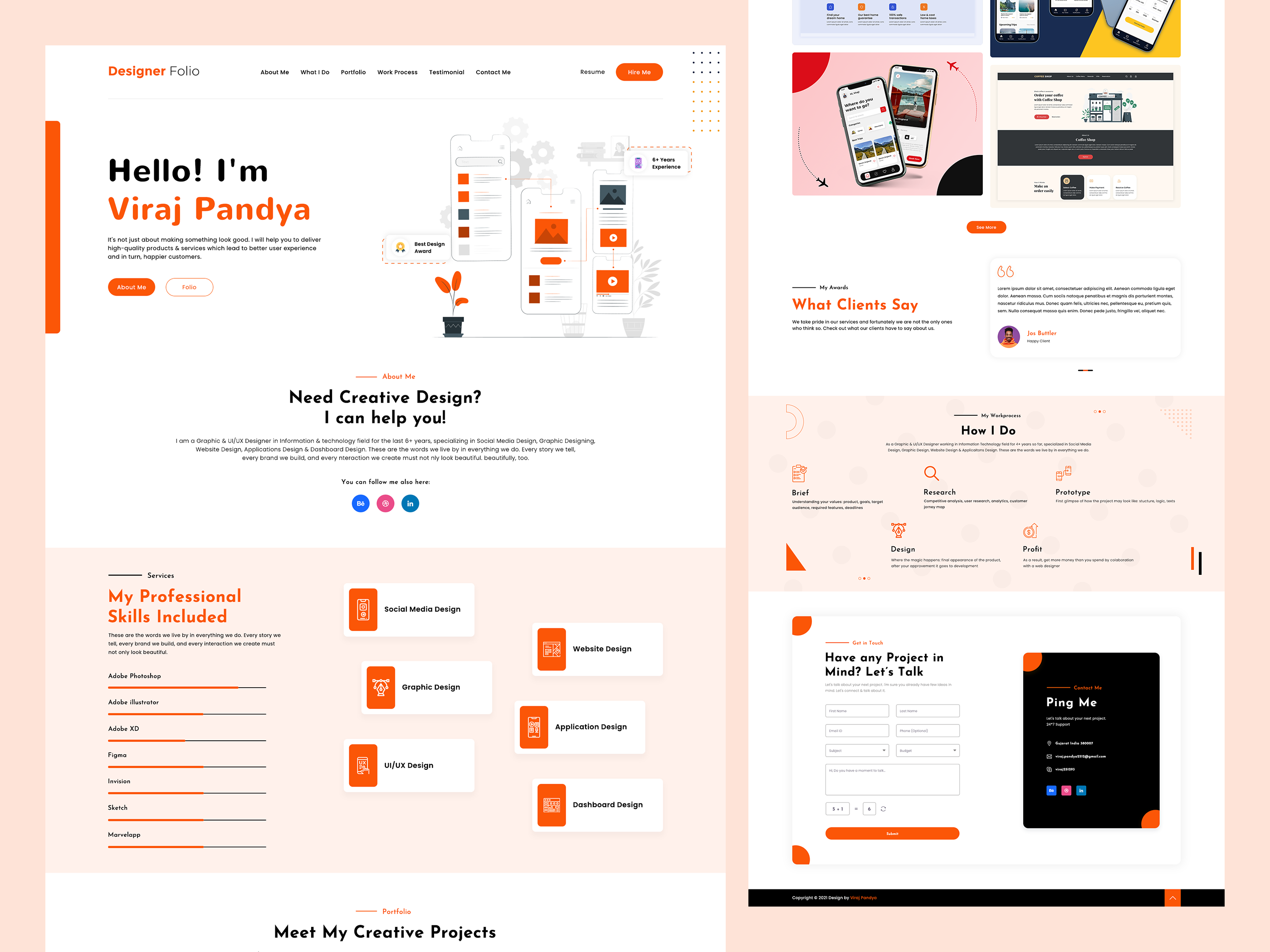 Designer Portfolio Website Design by Viraj Pandya on Dribbble