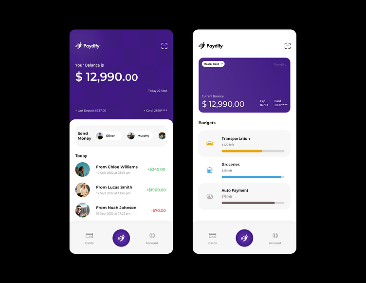 Wallet App- Mobile UI Design by Ritika Trivedi on Dribbble