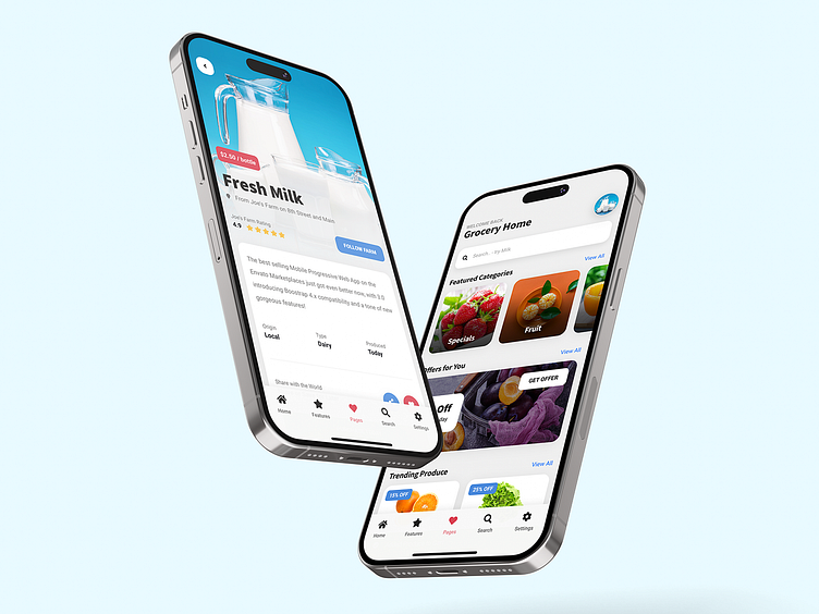 Grocery App Template | Sticky Mobile - Mobile Kit & PWA by Enabled on ...