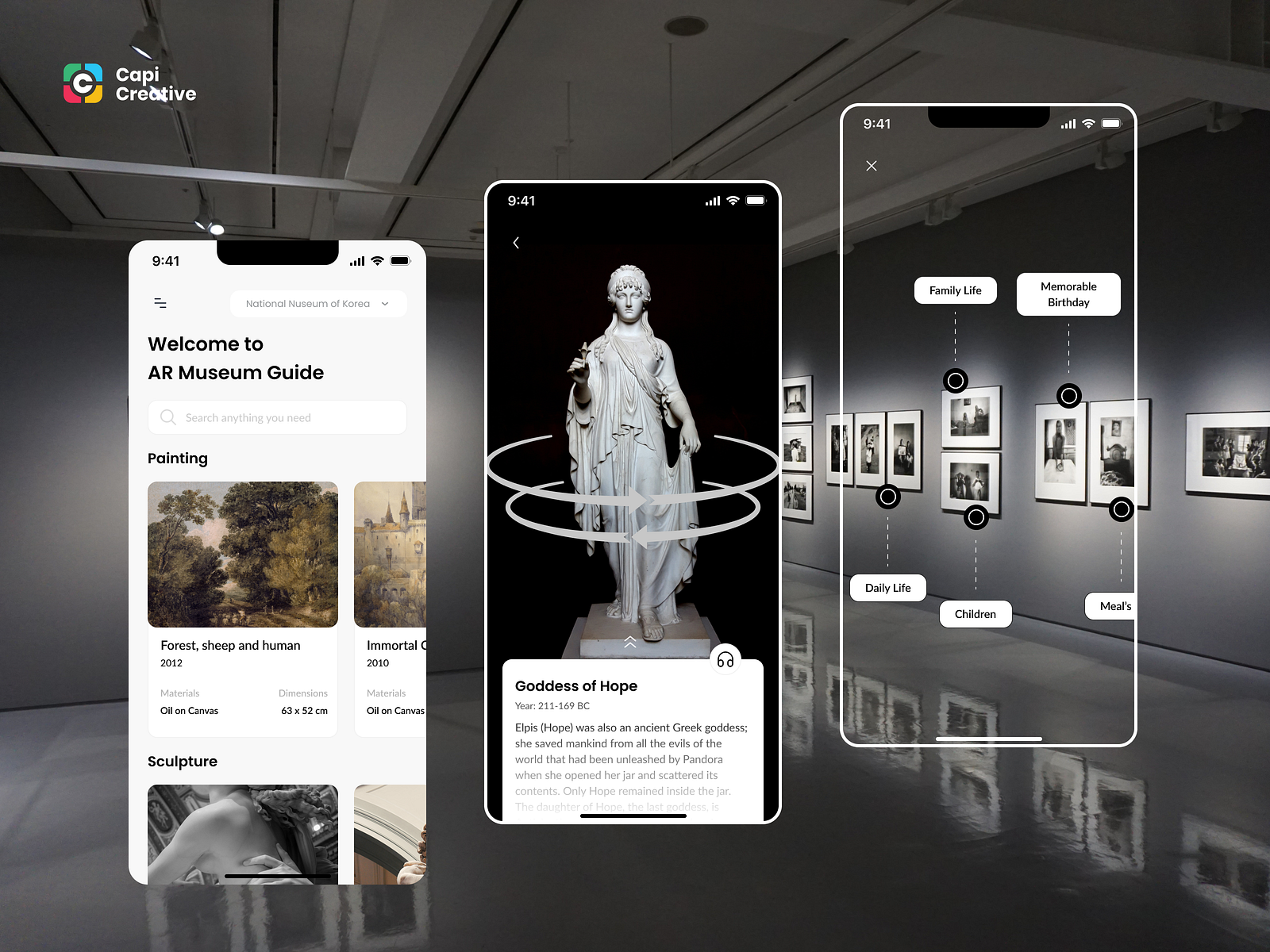 Museum AR - Mobile App UI Concept by Capi Product on Dribbble