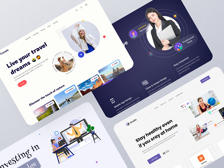 Website Header UI Design by Alamin Hossain on Dribbble