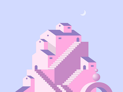 Castle and the moon by Prathmesh Wadekar on Dribbble