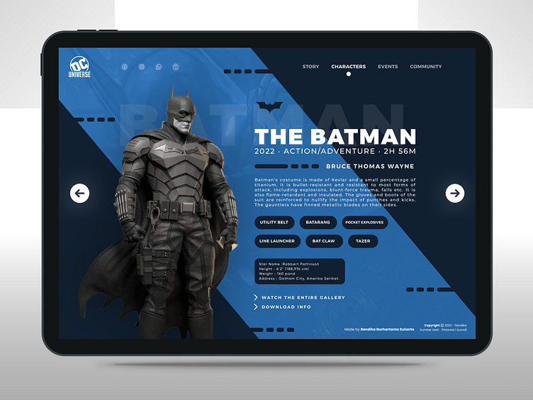 Website Design - The Batman by Rendika Nurhartanto on Dribbble