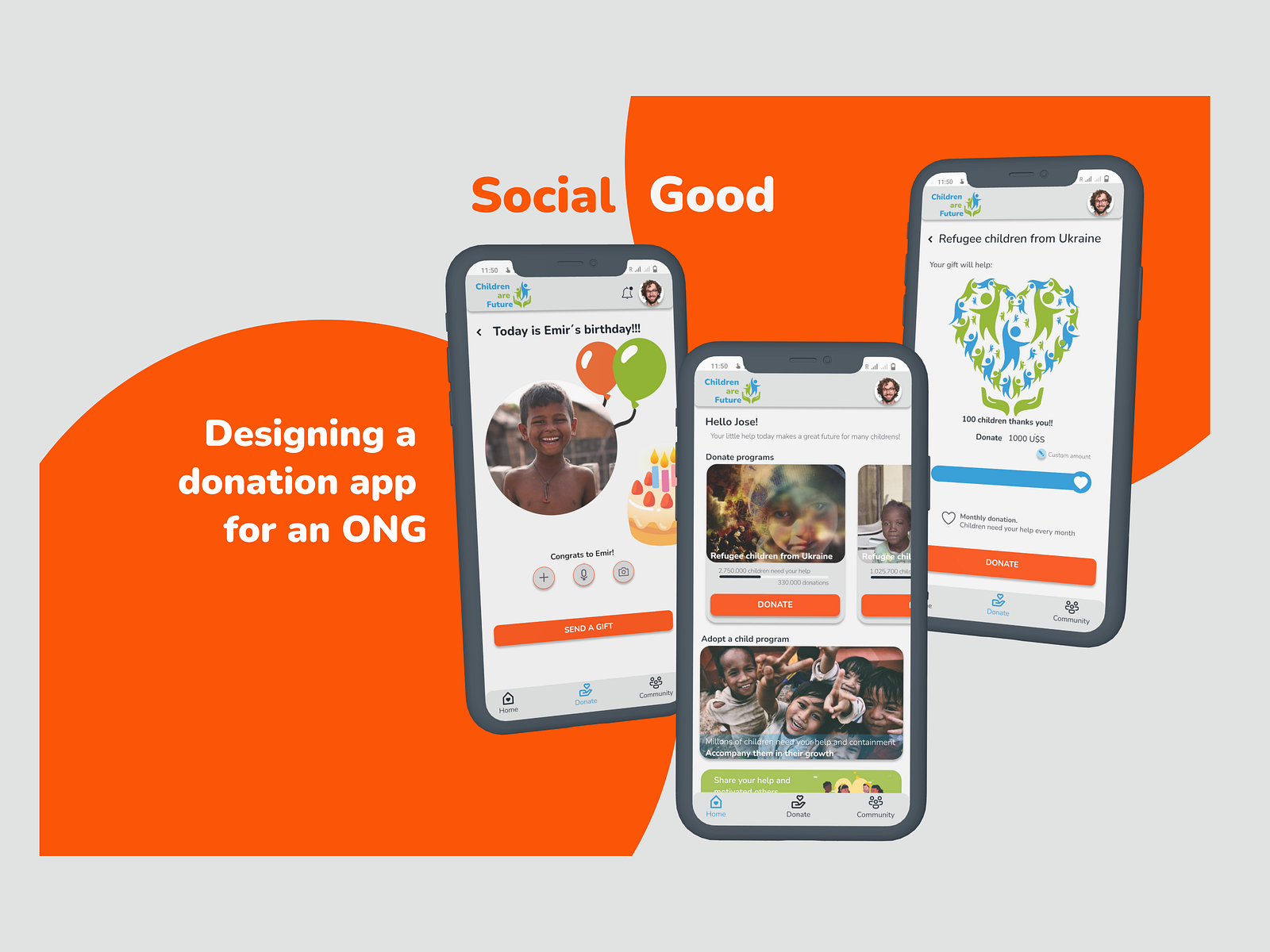 Social Good App by Gabriela on Dribbble