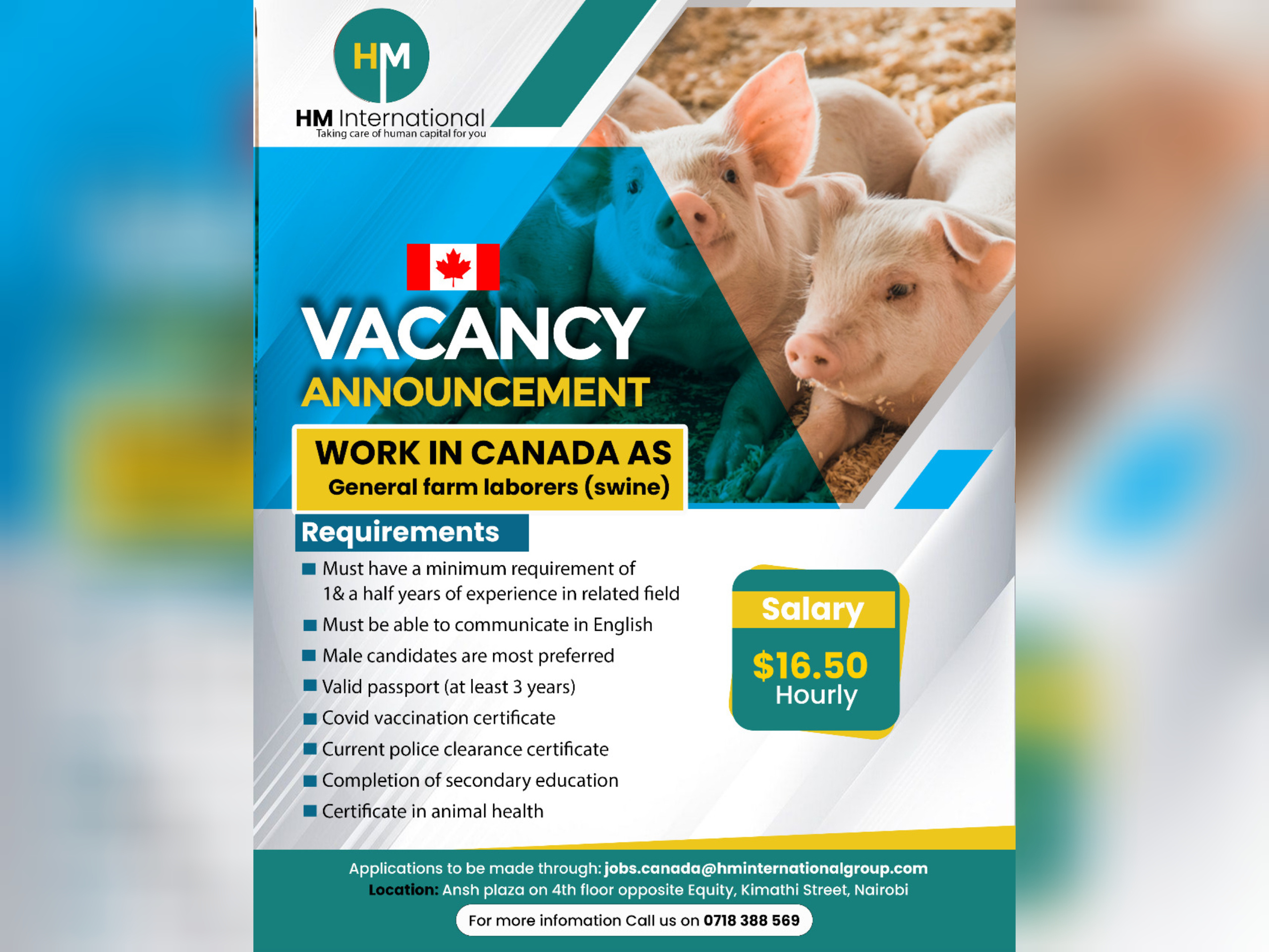 Job advert flyer HM international by Nicodemus Ogechi on Dribbble