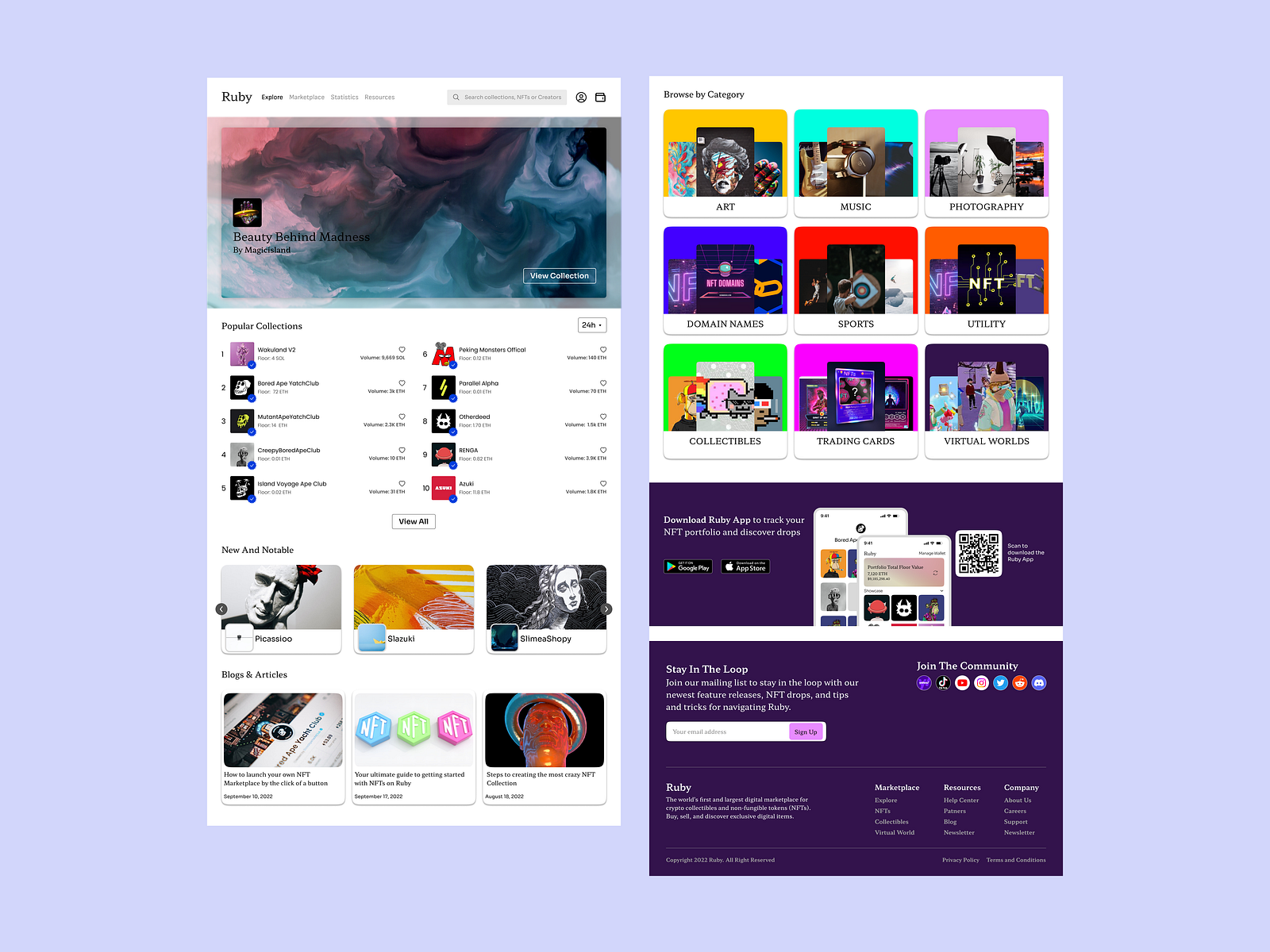 Ruby - NFT Marketplace Landing Page (Light Mode) by Igwe Chidera on Dribbble