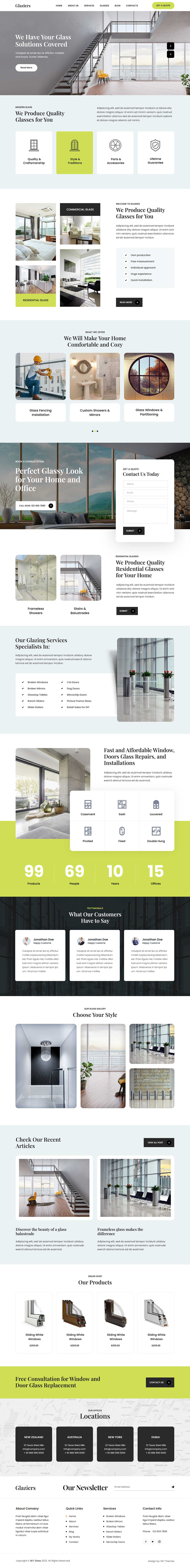 SKT Glass Pro - Glass Company WordPress Theme by SKT Themes on Dribbble