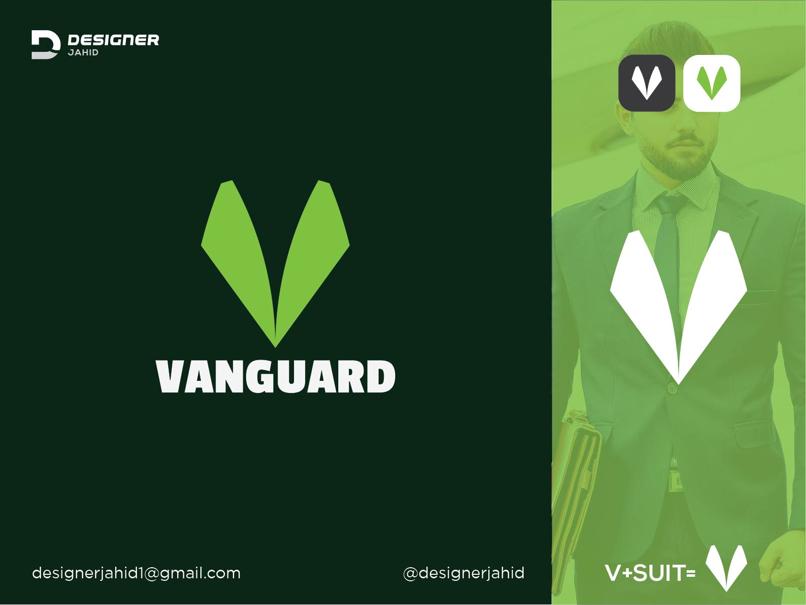 Letter V and Suit Combination creative Vanguard logo design 2022 by ...