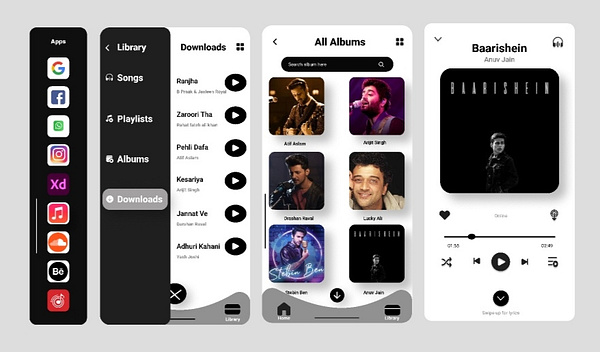 Music app ui design by KEERTIKA SRIVASTAVA on Dribbble