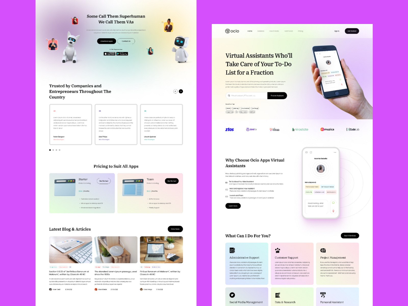Virtual Assistant UI Design Template by Elmous - Your Digital Partner ...