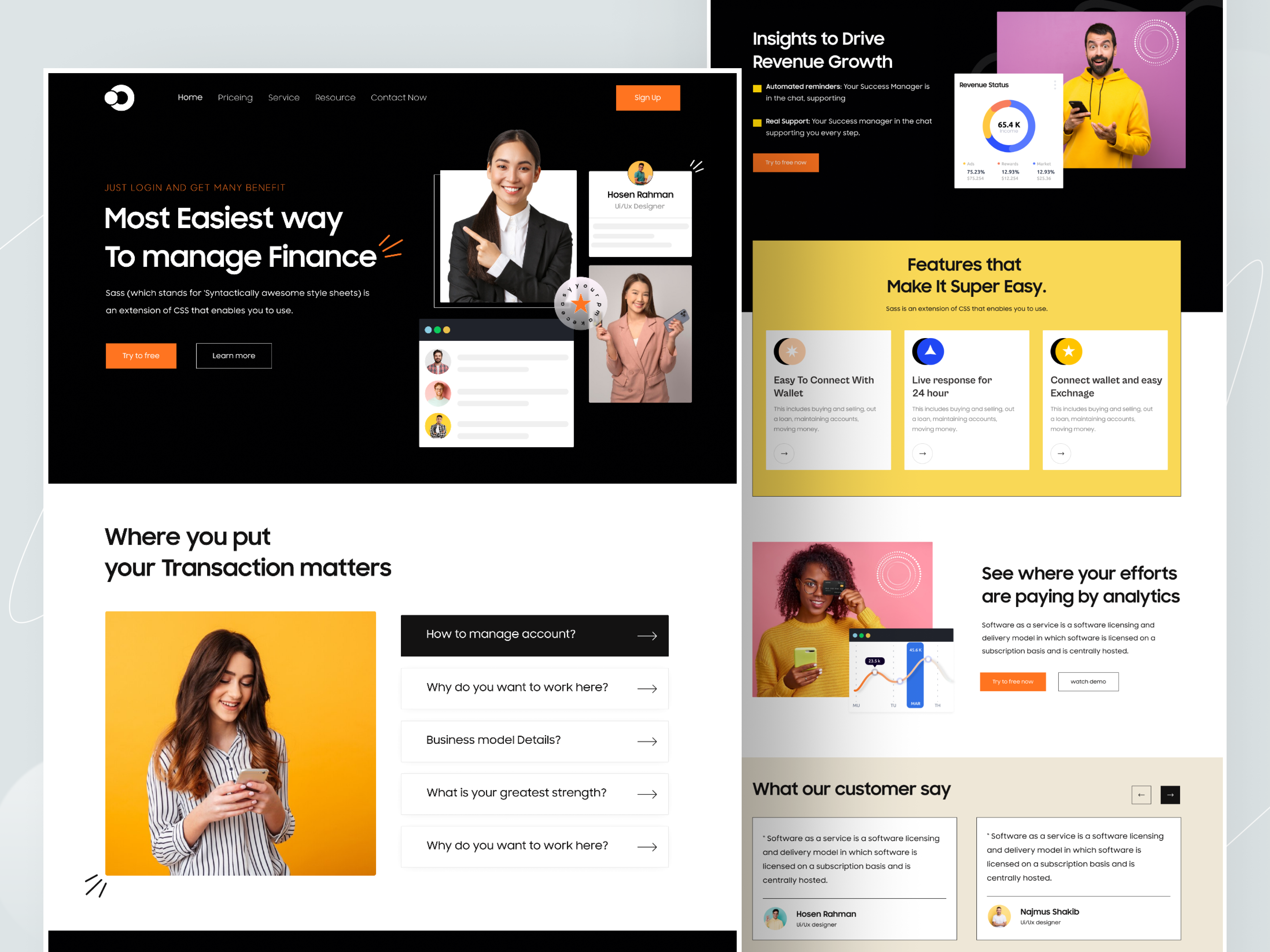 Finance Management Web by Hosen Rahman🏅 for Oyolloo on Dribbble