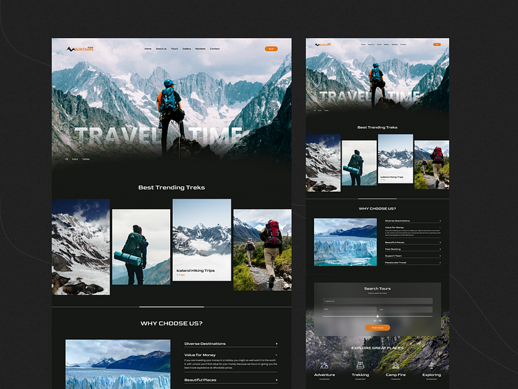 Traveling/Trekking🧗 Website Landing Page📄 by Indylogix UI/UX for ...