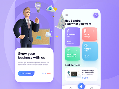 Marketing App by Cool.UI on Dribbble