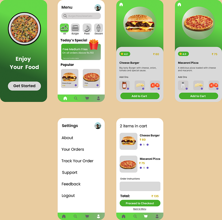 Food App Ui design by Jayesh Maurya on Dribbble