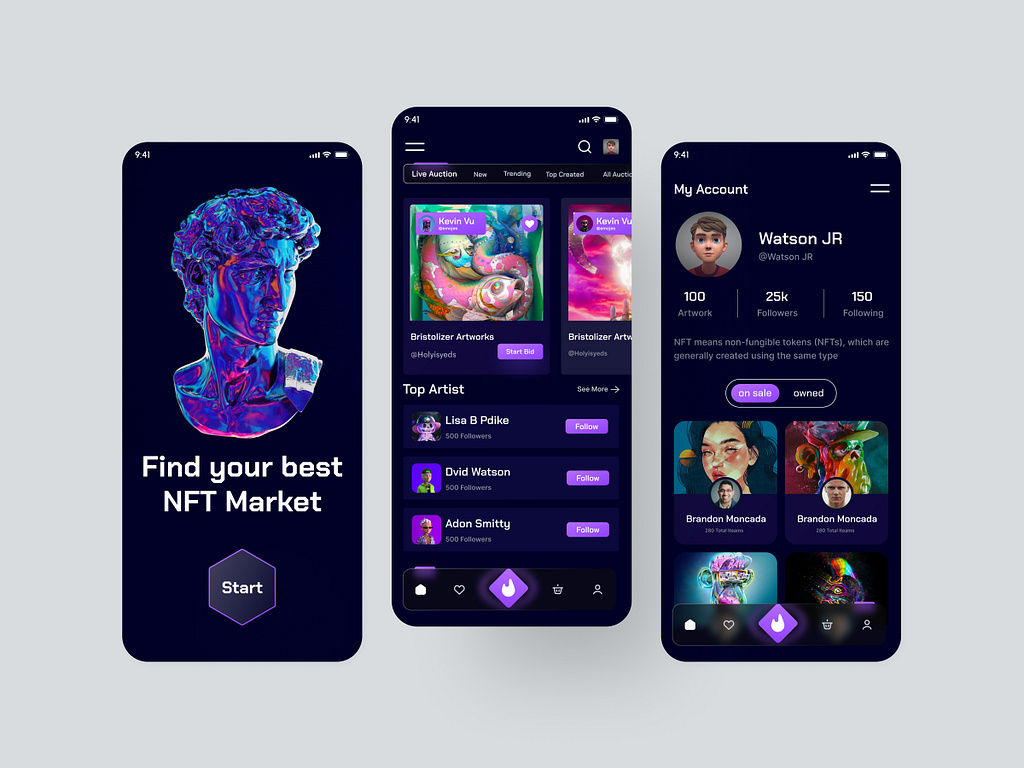 NFT App UI Design by Faysal Mahmud/ UI Designer💎 on Dribbble