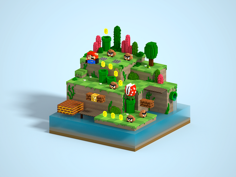 Super Mario World Voxel Art by Sevil Uyanık on Dribbble