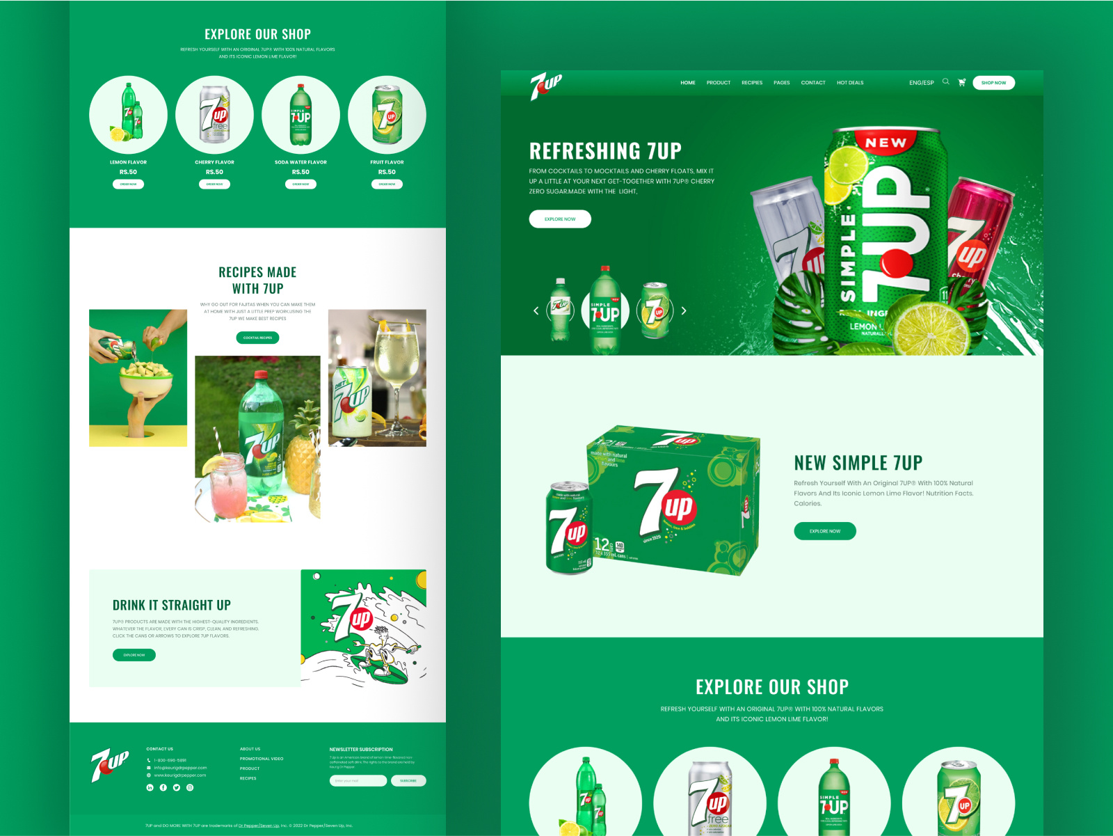7Up Company Web UI Redesign by Md Salah Uddin on Dribbble