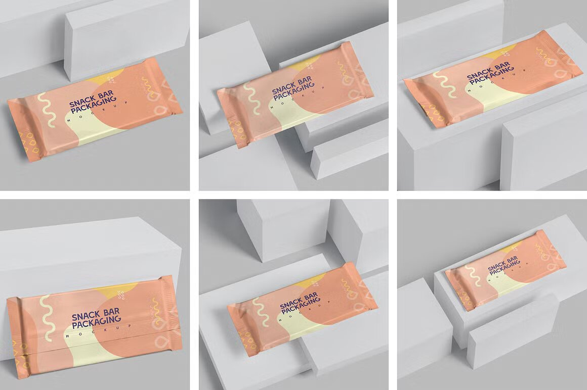 Snack Bar Packaging Mockups by Mockup Template PSD on Dribbble