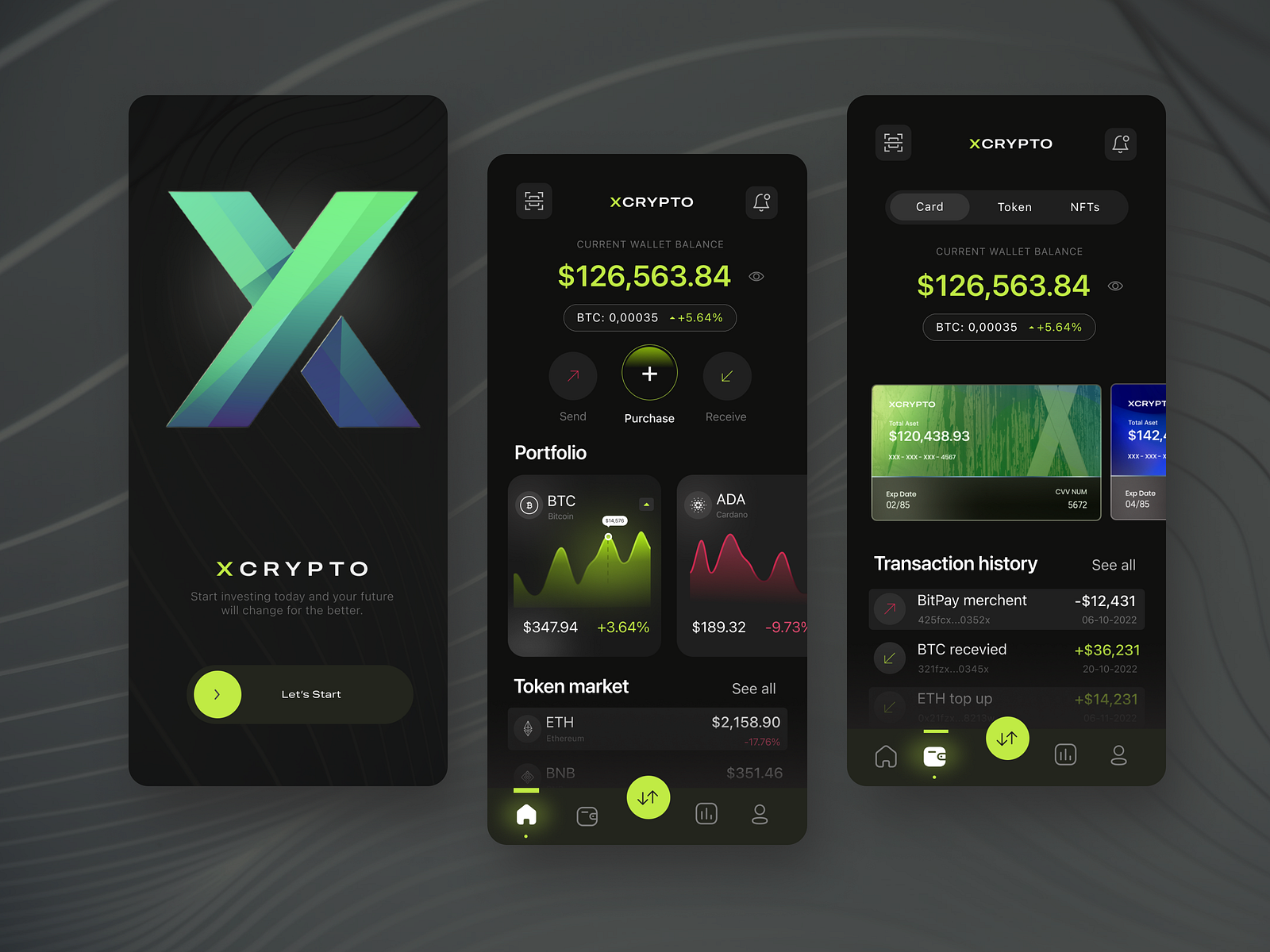X CRYPTO - Cryptocurrency Wallet Apps by M Husni Wardani for Enver Studio on Dribbble