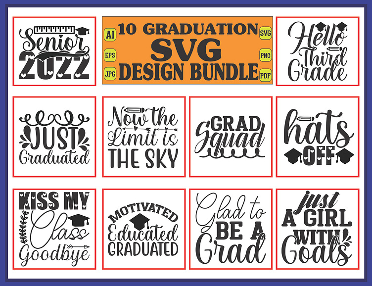 graduate svg design bundle by Design studio on Dribbble