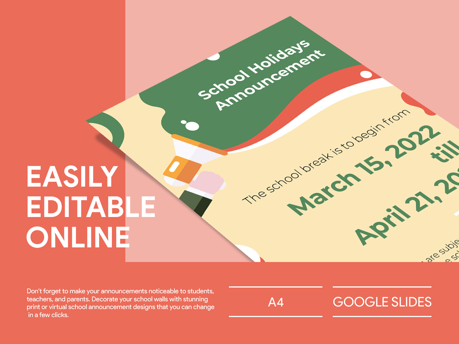 School Holiday Announcement Free Google Docs Template by Gdoc on Dribbble