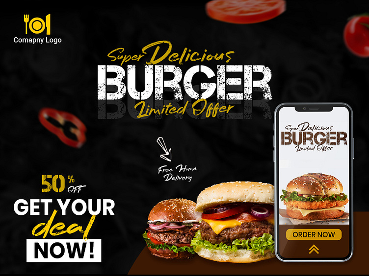 Food Delivery App Banner by Kaushal Babariya on Dribbble