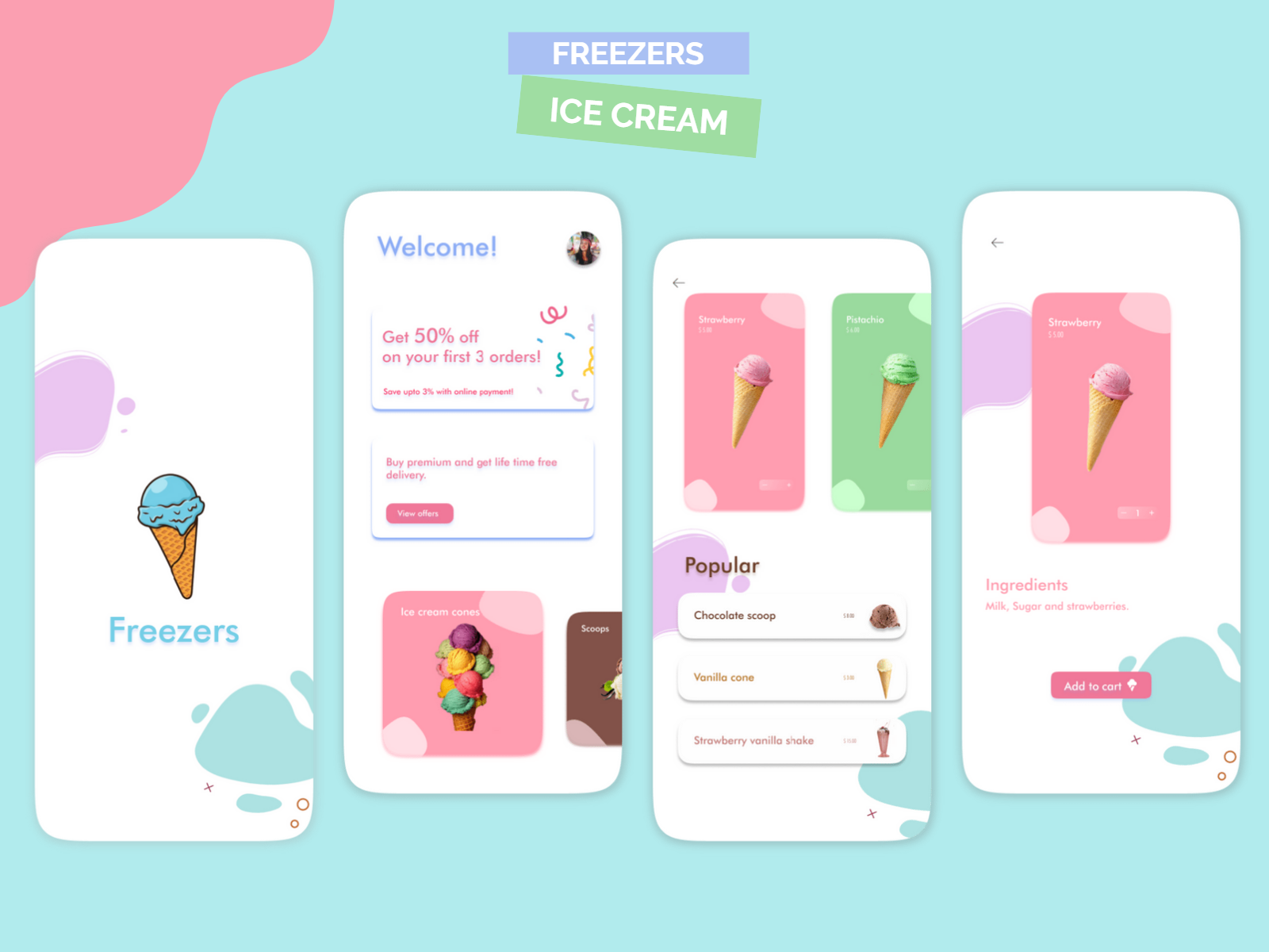 Freezers- Ice cream delivery app by Muskan Chavda on Dribbble