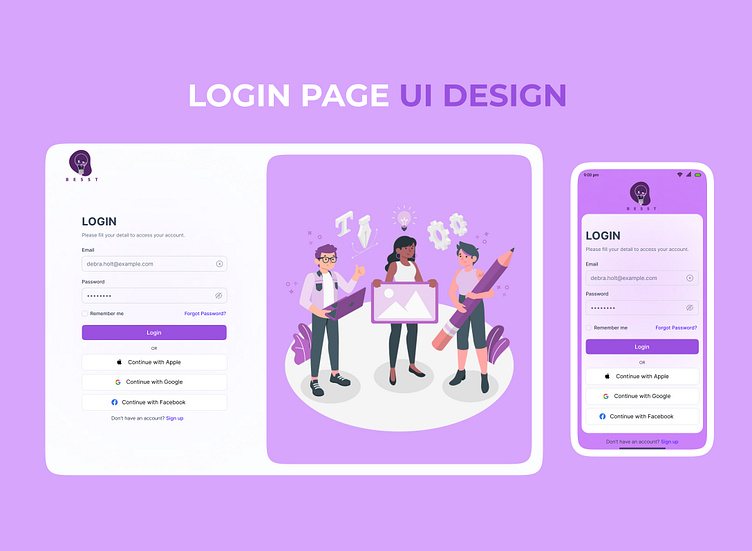 Login Page UI Design by Vijayabala Kantharaj on Dribbble