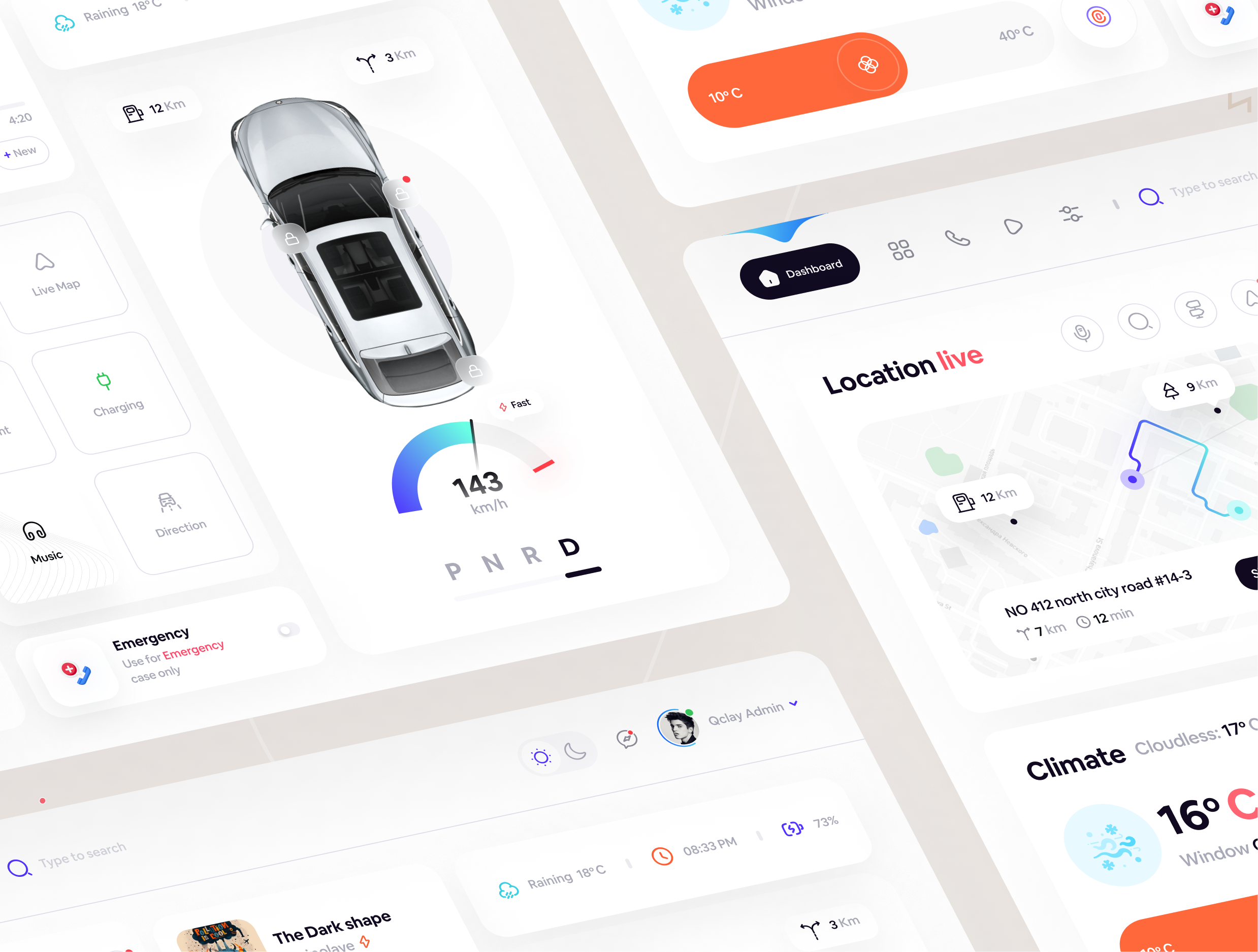 Car Dashboard Display UI Concept by Linur for Eloqwnt on Dribbble