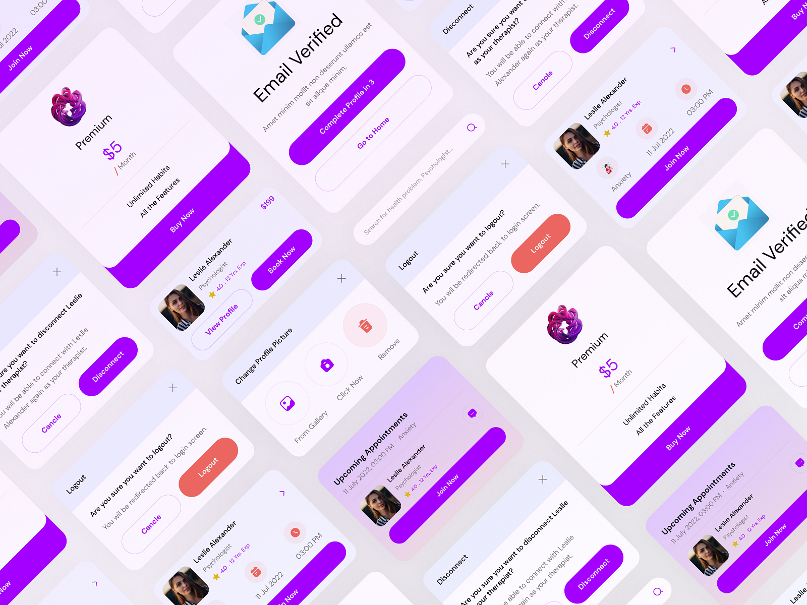 SuccessConnect App Cards Design | UI Card | Doctor App by Locgfx on ...