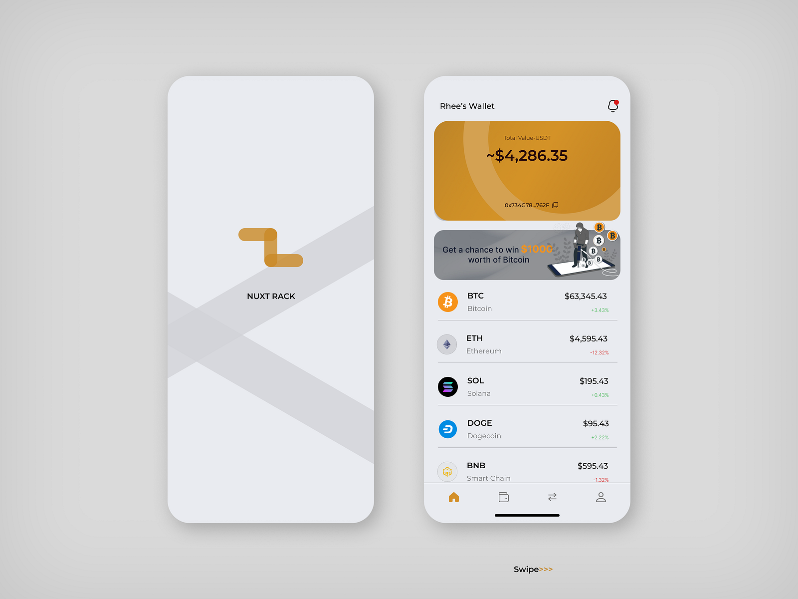 Crypro wallet UI concept by Kawonise Abdul-Kareem on Dribbble