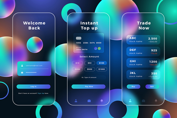 Glass Morphism UI by Mahar Hamza on Dribbble