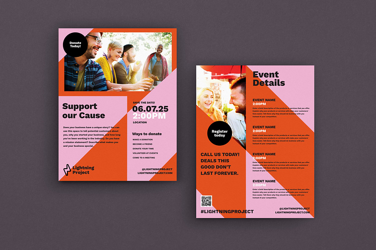 Colorful Geometric Fundraiser Flyer by Vista Product Creation on Dribbble