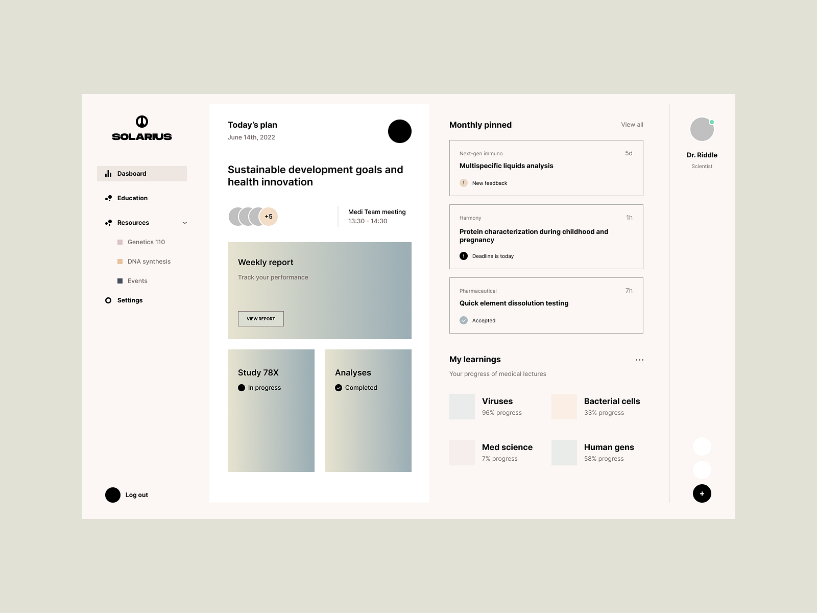 Planning Dashboard 📆 by Diginova on Dribbble