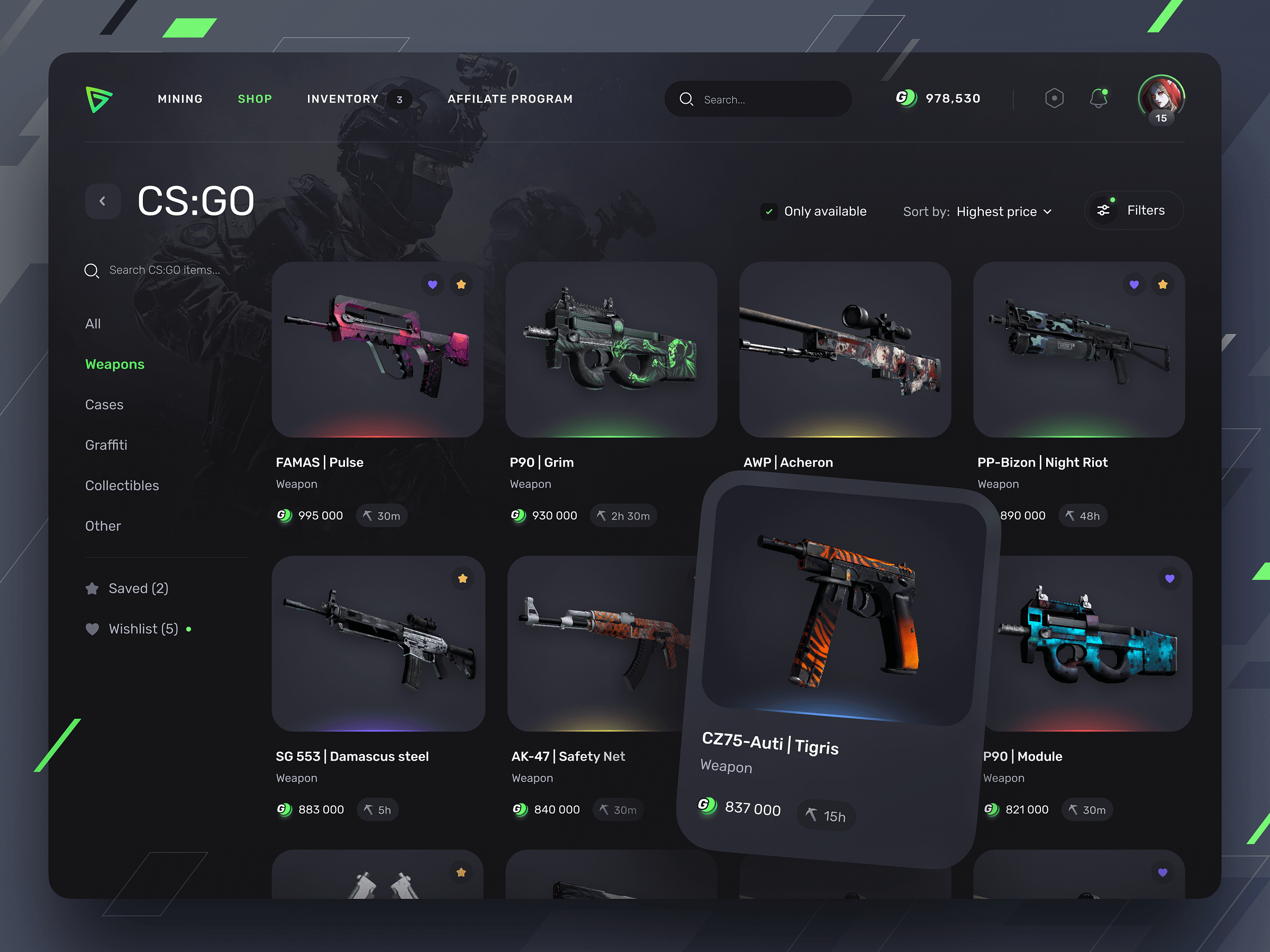 Web3 Blockchain Gaming App | CS:GO Shop by Vlad P | Sr. UX/UI designer ...
