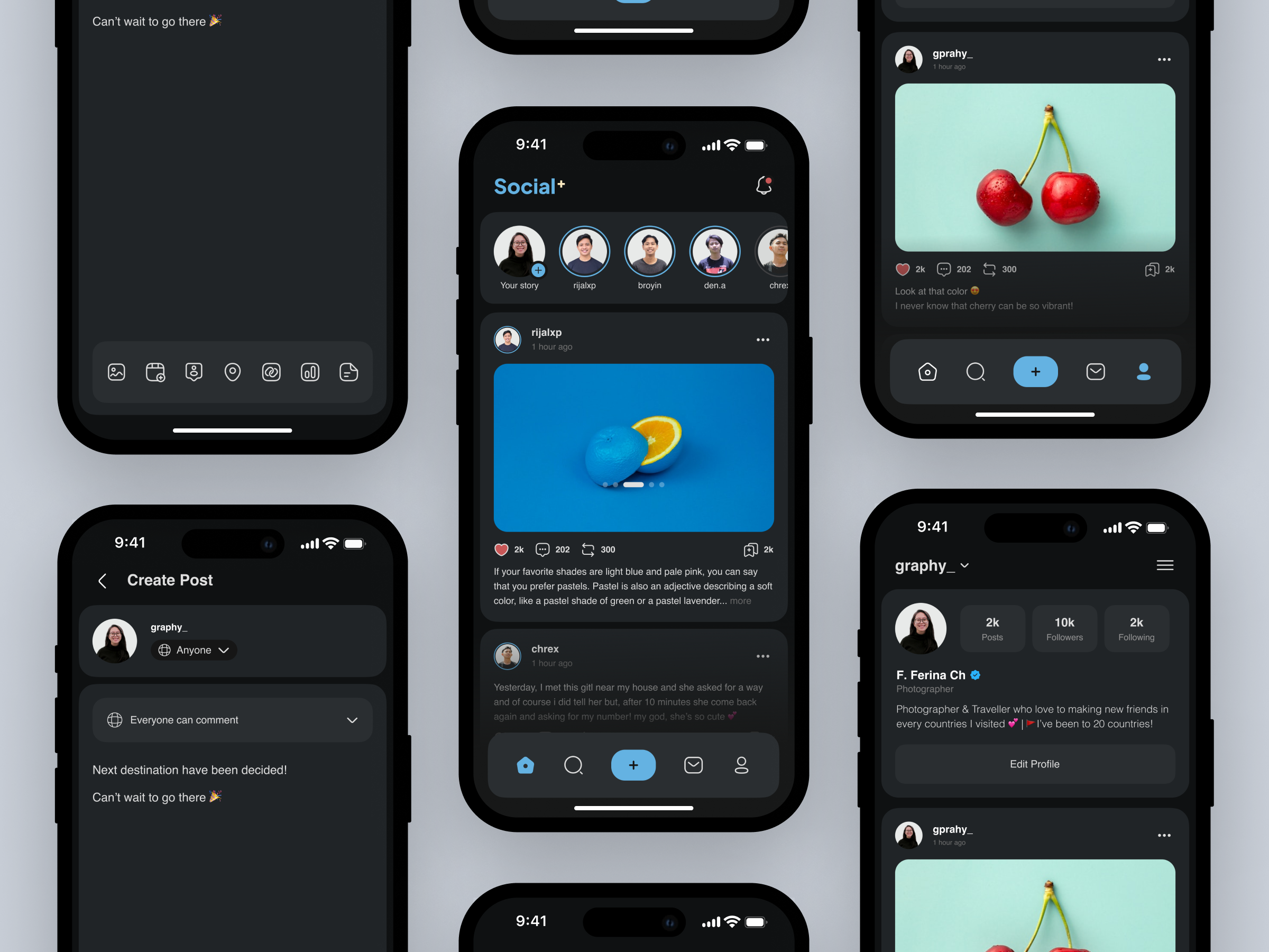 Social+ - Social Media Mobile App by F. Ferina Chung on Dribbble