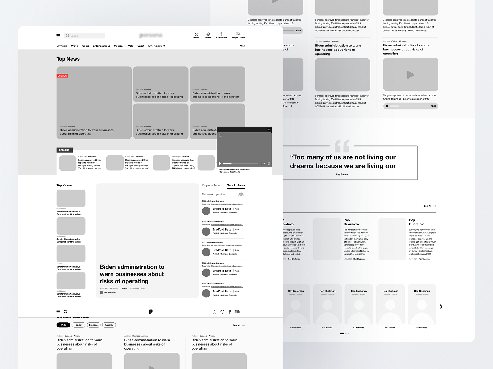 News Platform Home Page by Zepyur Izyan on Dribbble