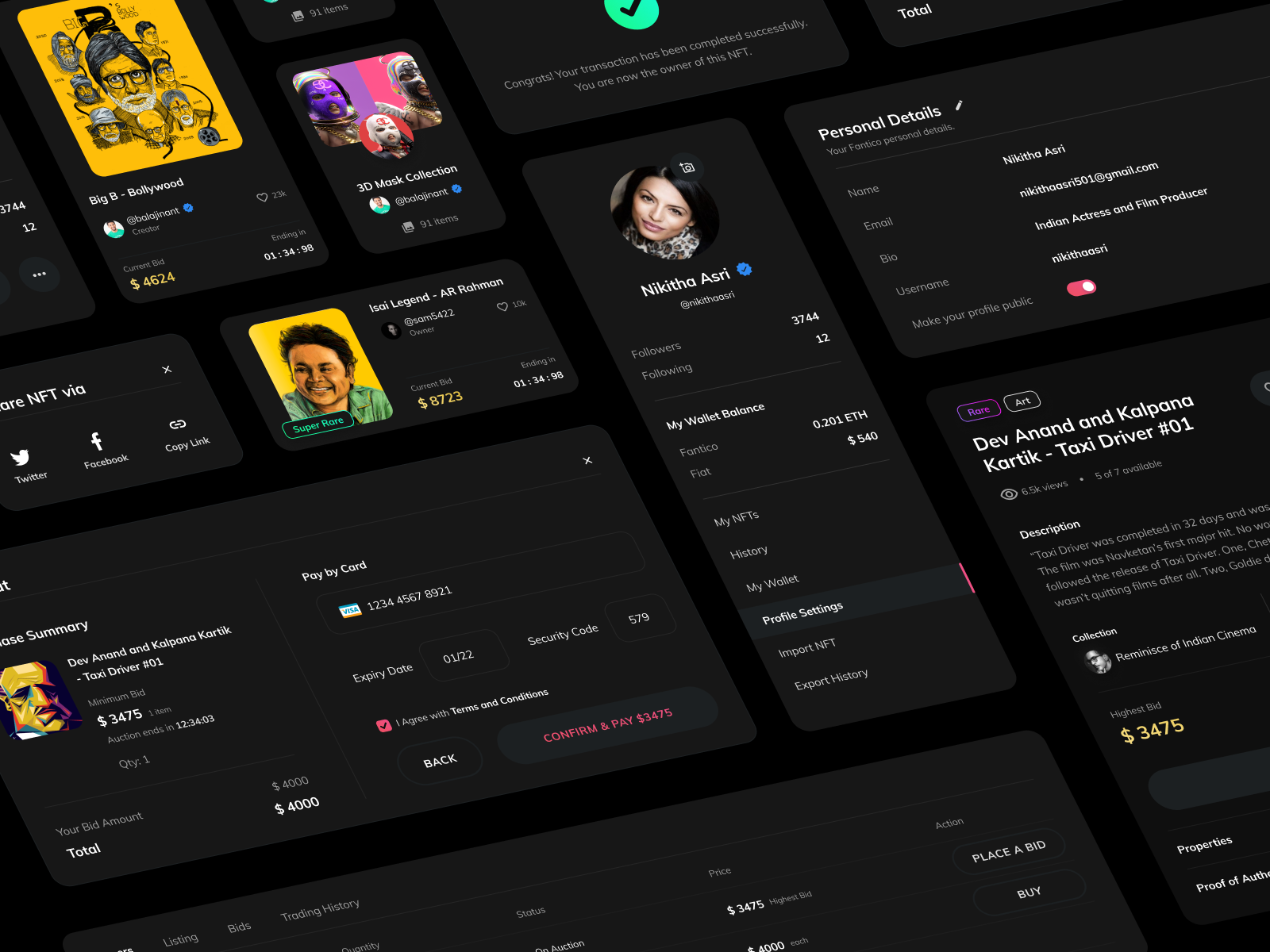 UI Components - NFT Marketplace by Balaji Nant on Dribbble