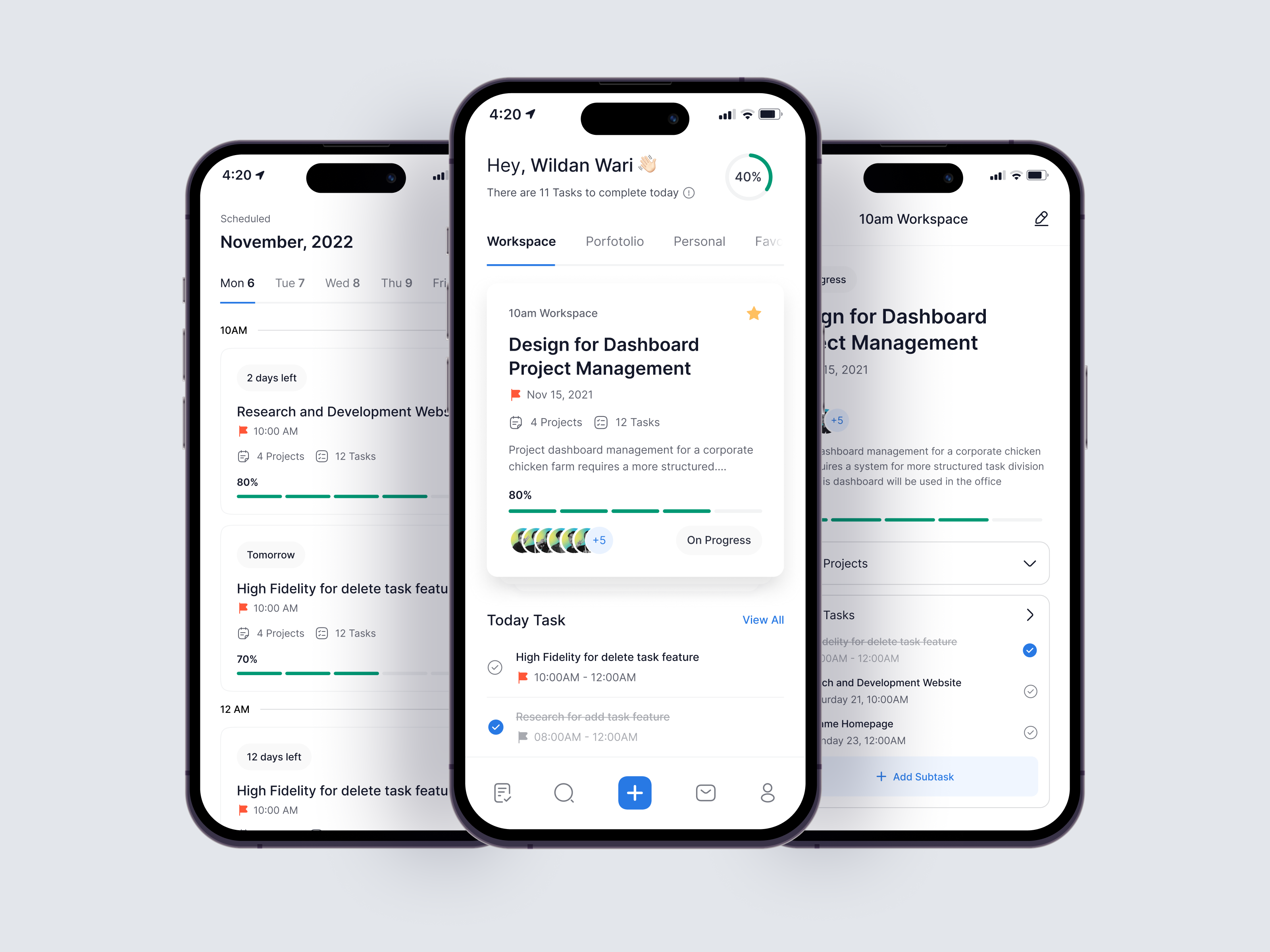 Plinplan - Task Management App by Onky for 10am Studio on Dribbble