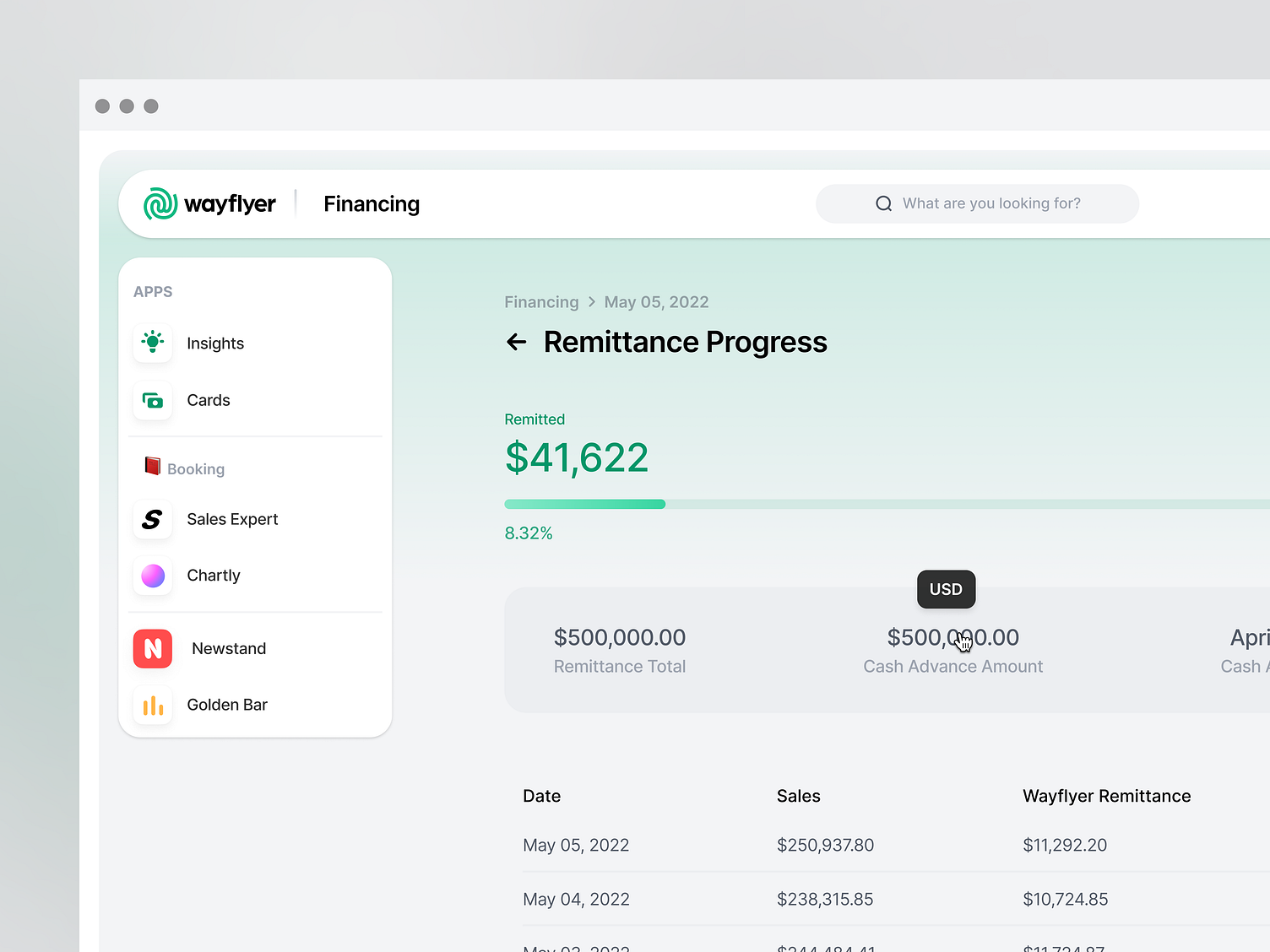 Wayflyer - Financing by Kevin Dukkon for Fintory on Dribbble