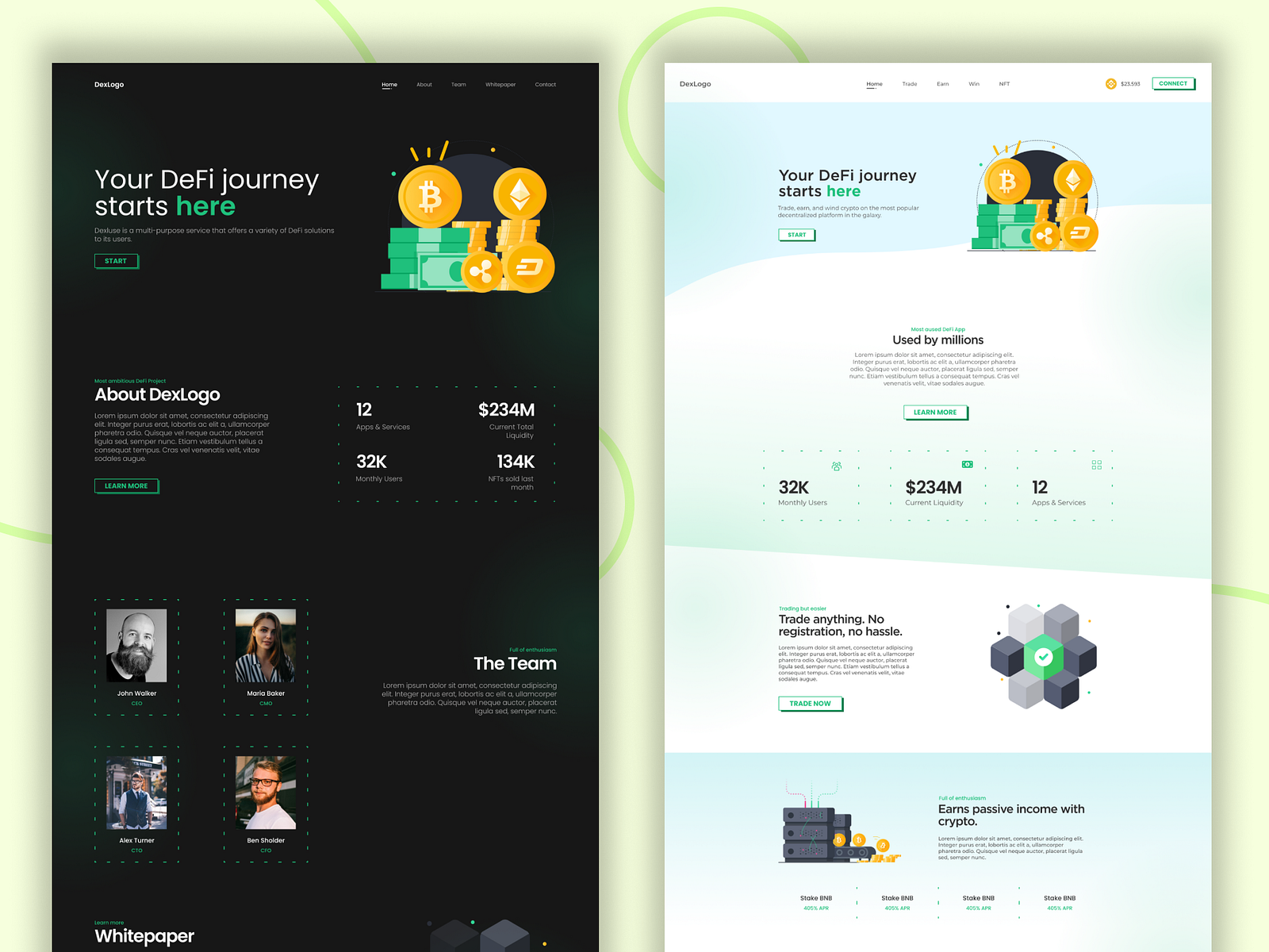 Crypto Hero Page Project DEX by Jeffrey for Blkbirds on Dribbble