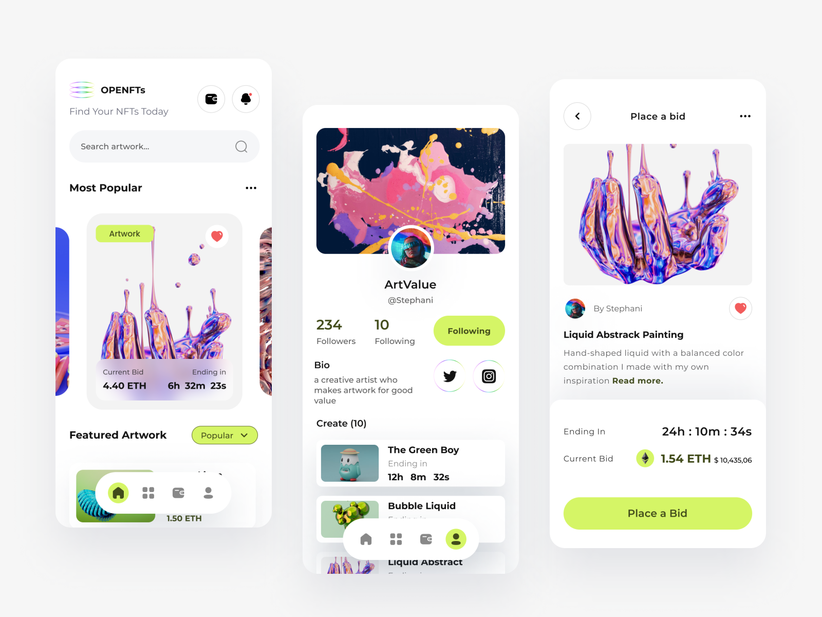 OPENFTs App UI Design by Oliver Designs on Dribbble