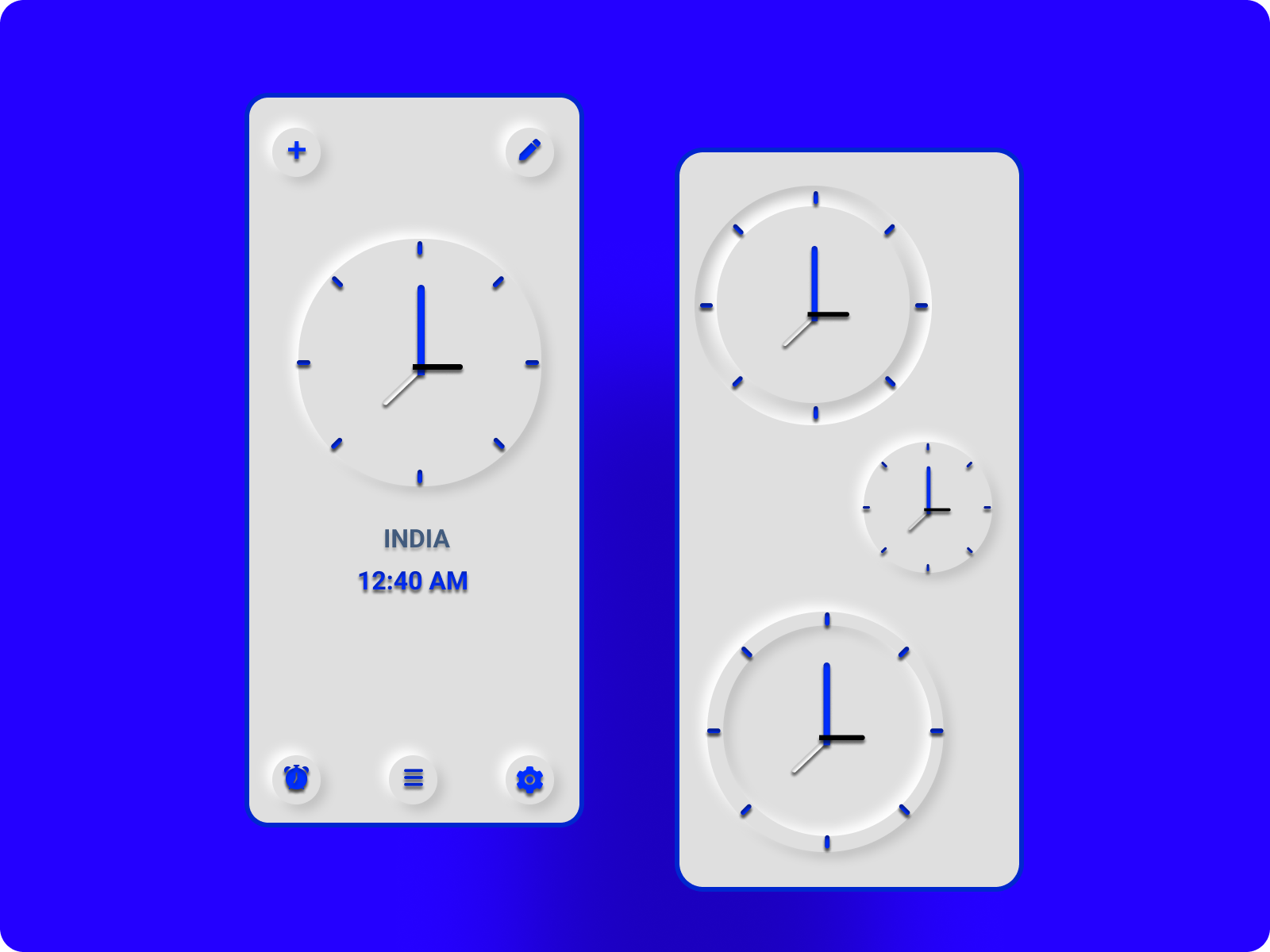 Alarm Clock App Neumorphism Variations by Pavithra Karthik on Dribbble