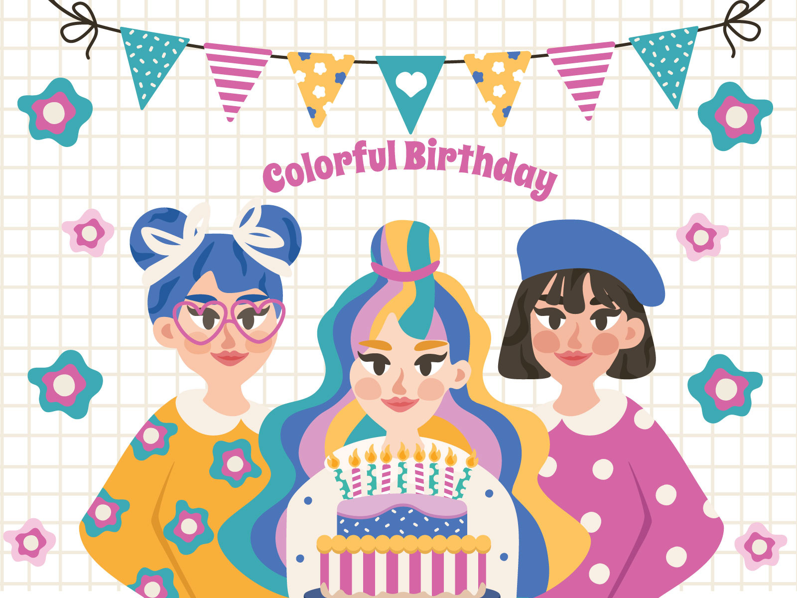 Colorful Birthday by Alanna on Dribbble