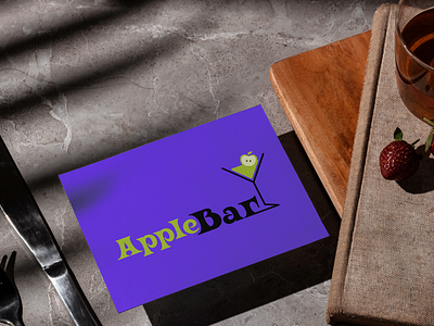 Logo for the cocktail bar "Apple Bar" by Olya Khalkevich on Dribbble