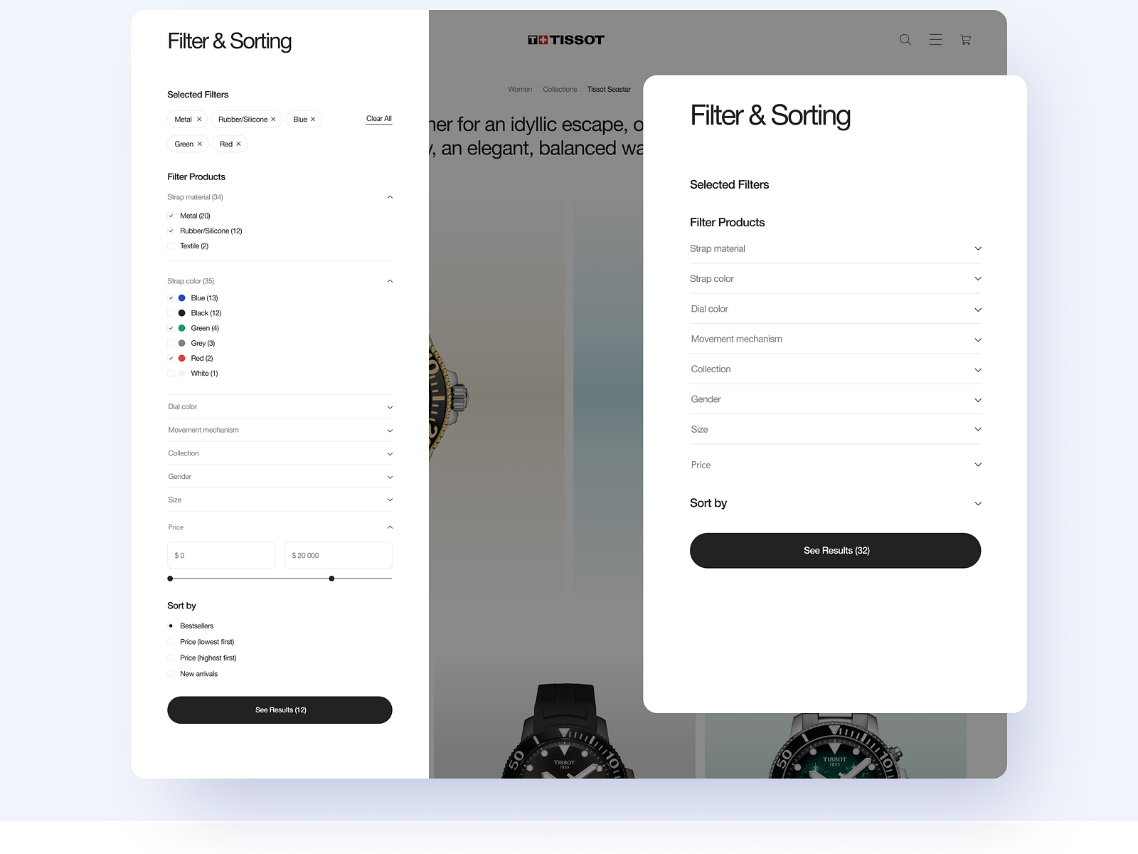 Filter & Sorting: E-commerce by Maryna Bezruk on Dribbble
