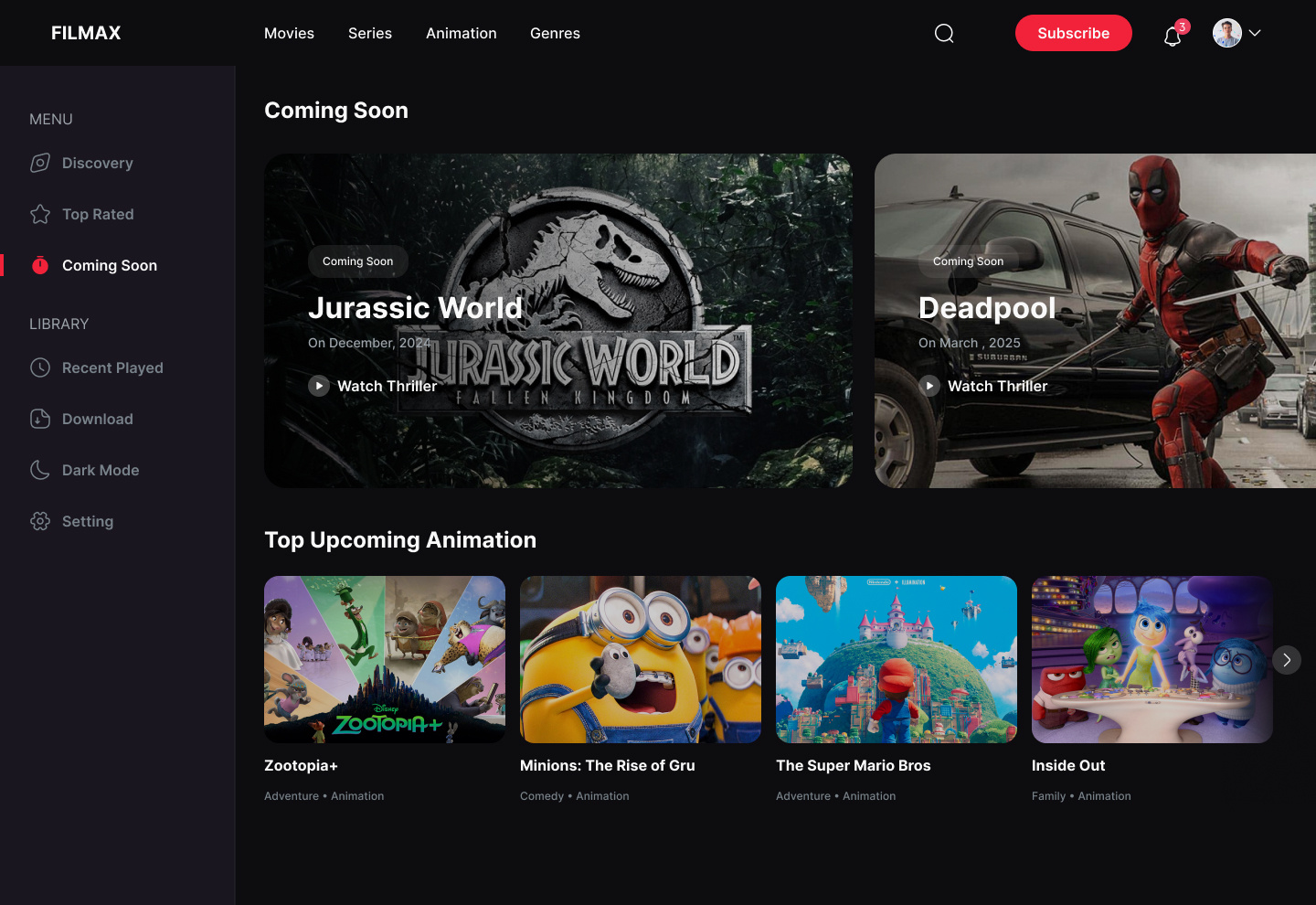 FilMAX | Movie/Film/Cinema/TV Template by IX Studio on Dribbble